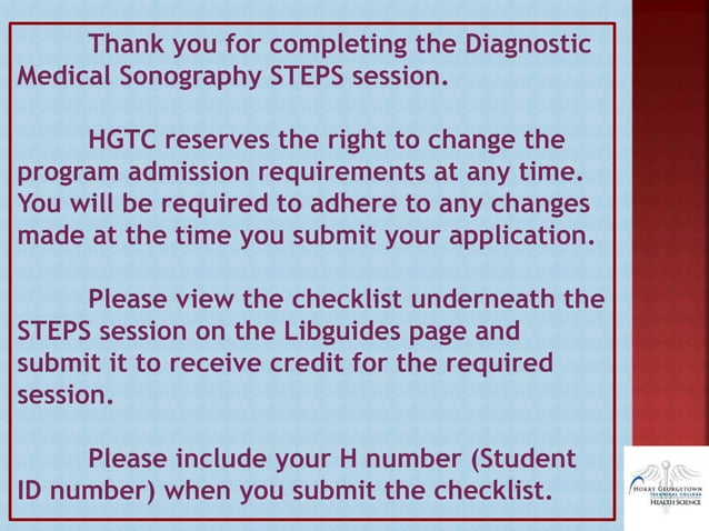 Diagnostic Medical Sonography STEPS Session | PPTX | College Education ...
