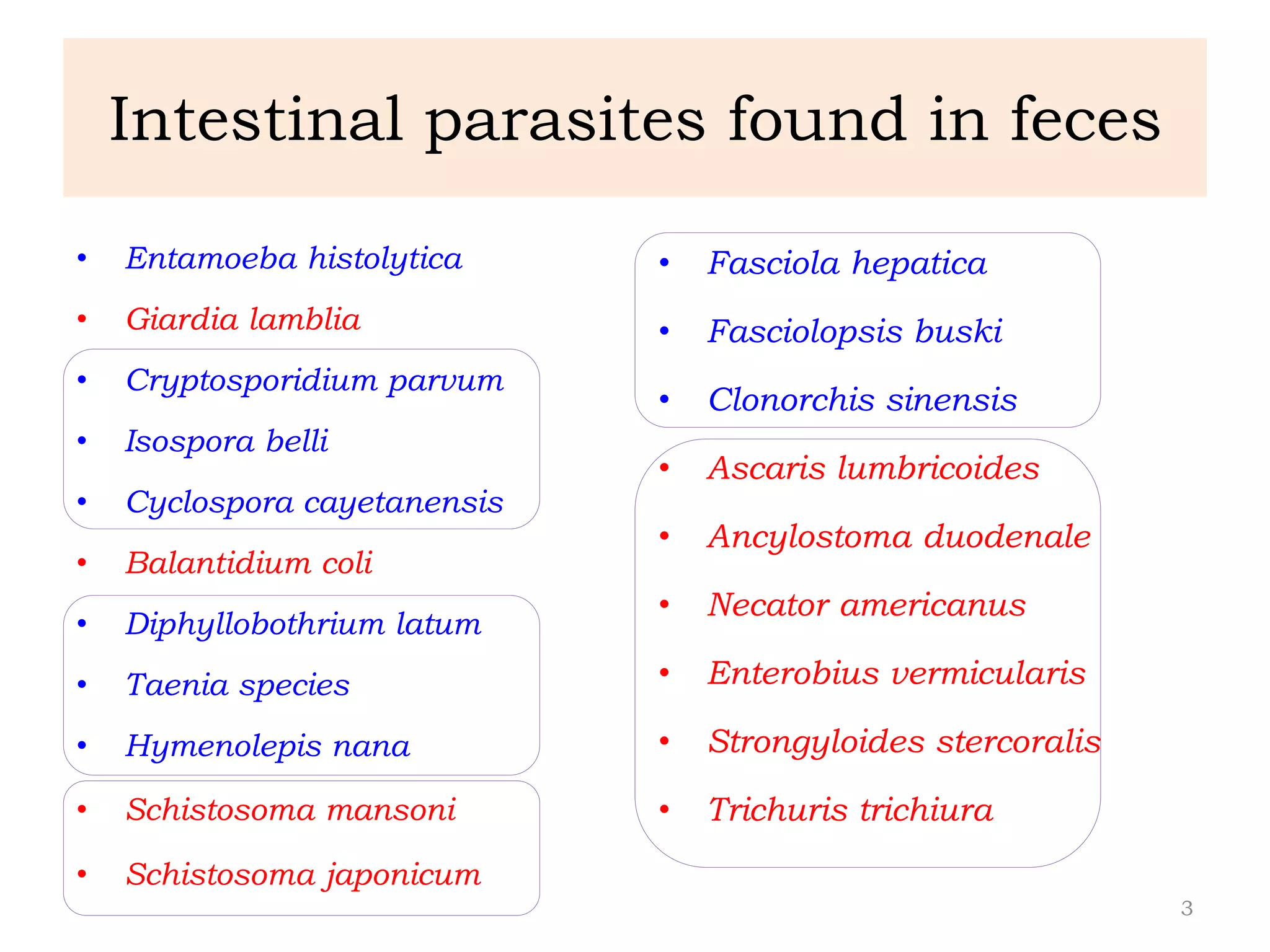 Diagnostic methods in intestinal parasites | PPTX