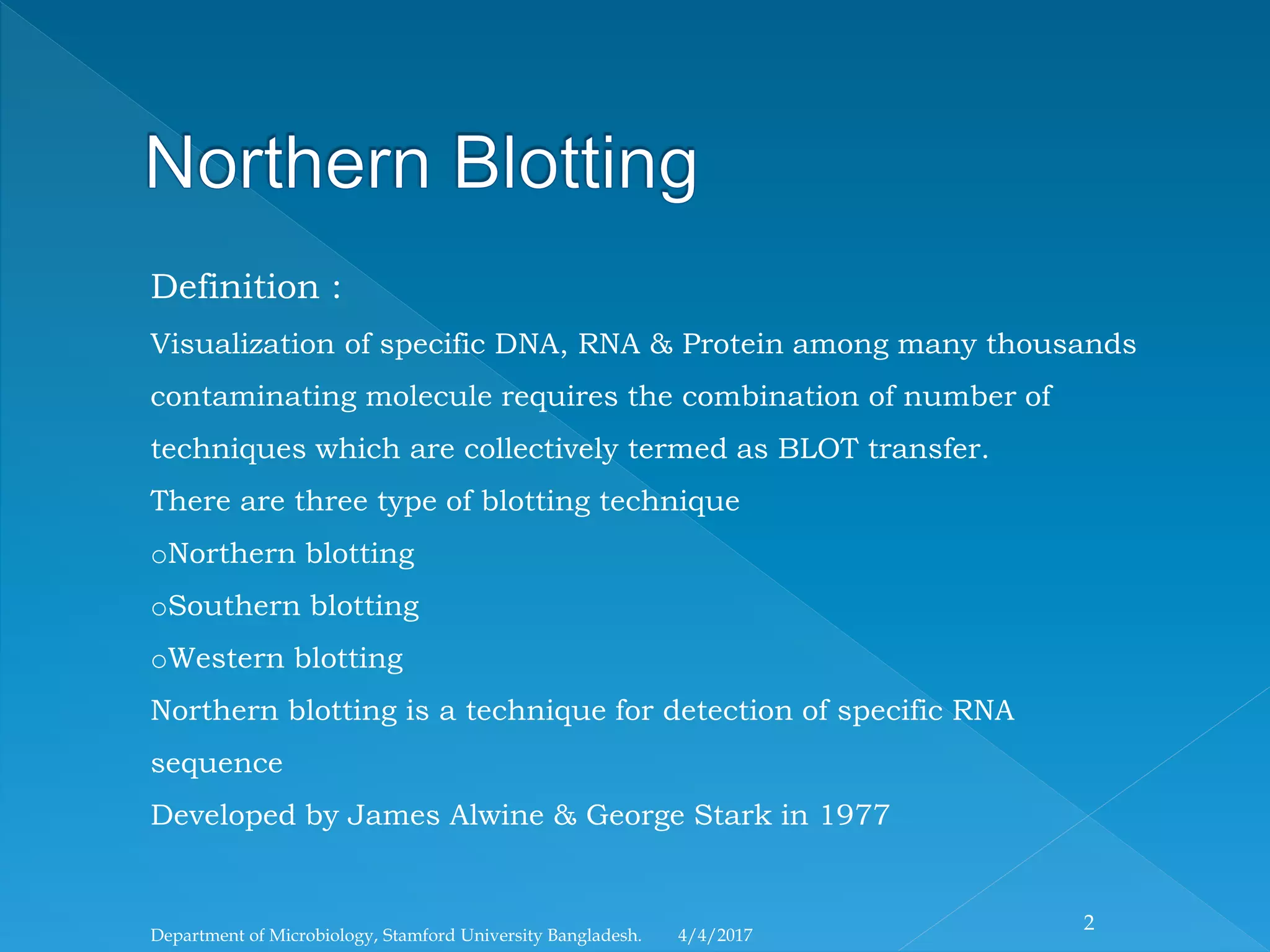 Northern Blotting technique | PPTX