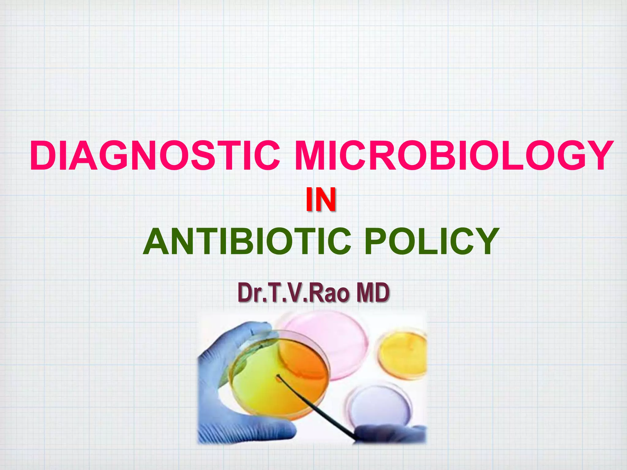 Diagnostic microbiology in Antibiotic policy | PPTX