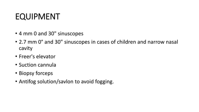 Diagnostic nasal endoscopy | PPTX