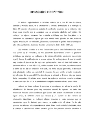 Diagnóstico de aula práctica III | DOCX