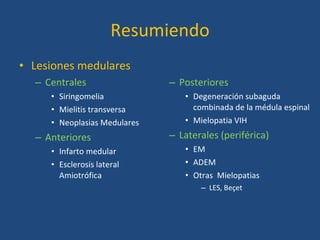 Diagnostico Lesiones Medulares | PPT