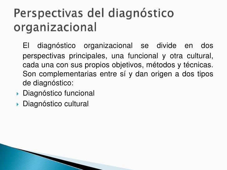 Concepto De Diagnostico Organizacional - slingo