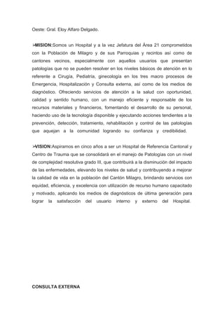 Diagnostico situacional hospital leon becerra milagro jos | DOCX