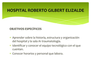Diagnostico situacional sala A1 Hospital Roberto Gilbert Elizalde | PPTX