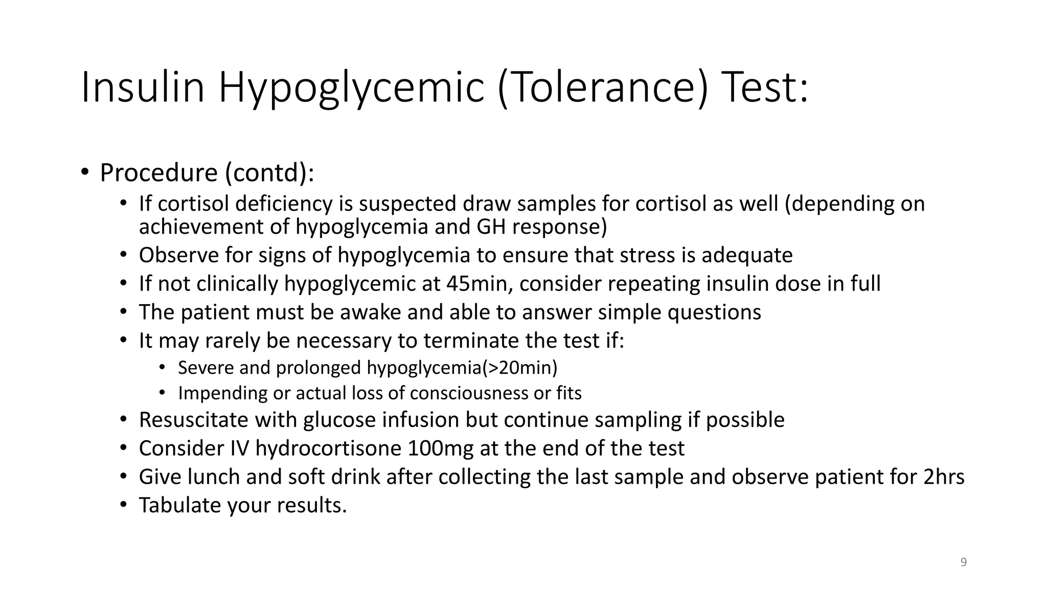 Diagnostic procedures and dynamic tests | PPTX