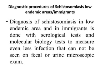 Diagnostic procedures of schistosomiasis | PPTX