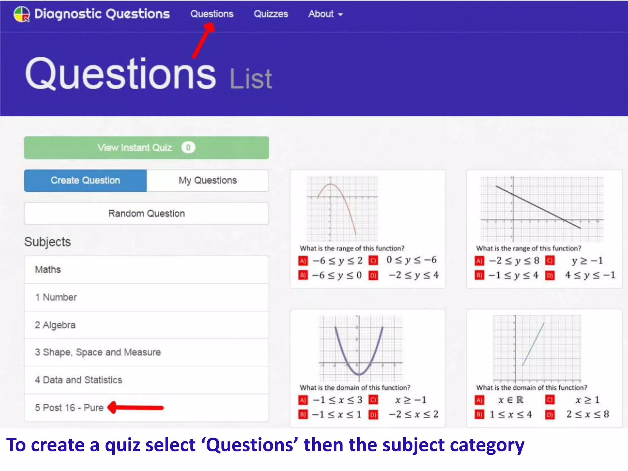 Diagnostic questions create quiz | PPTX