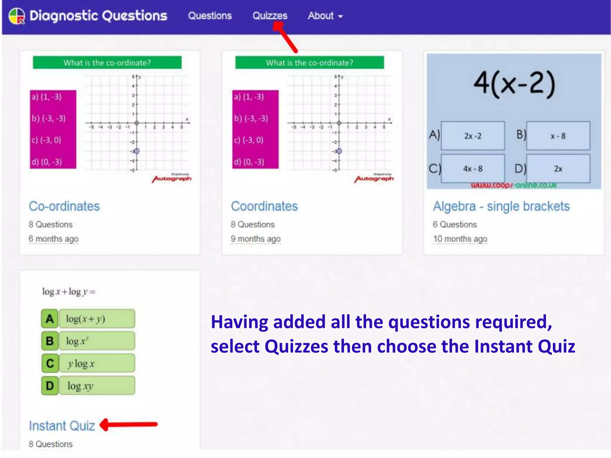Diagnostic questions create quiz | PPTX