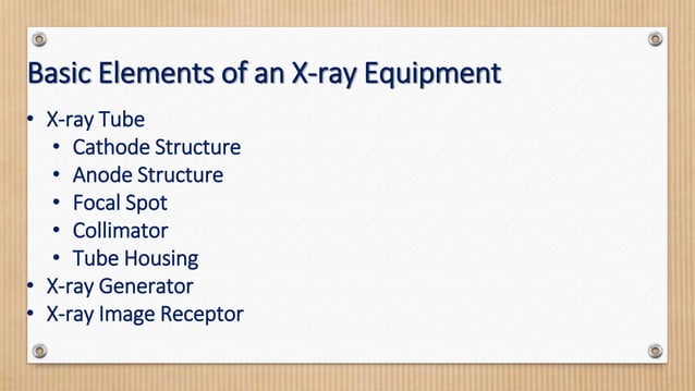 Diagnostic radiography concepts x ray equipment | PPTX