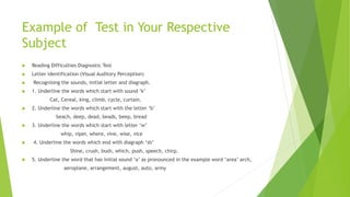 Diagnostic test | PPTX