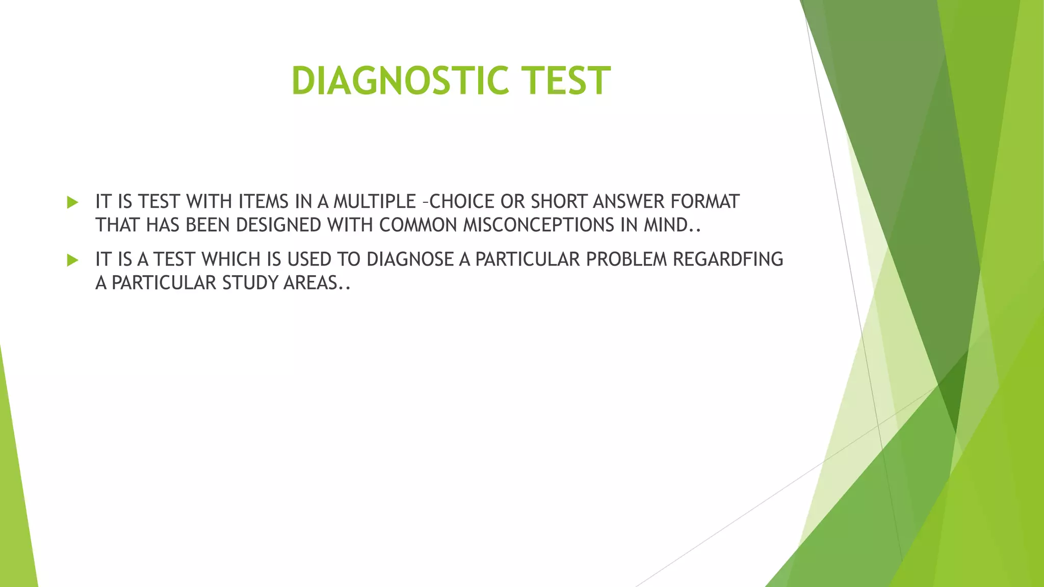 Diagnostic test | PPTX