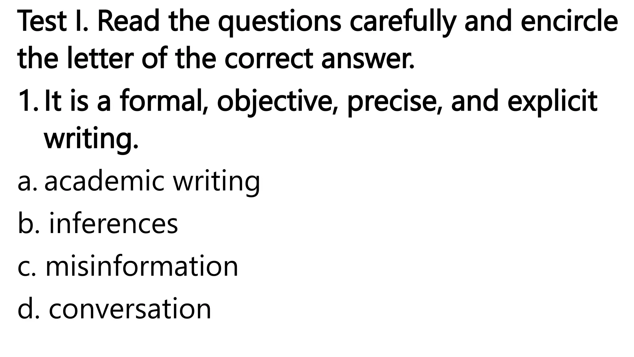 Diagnostic Test in English 7 Diagnostic test | PPTX
