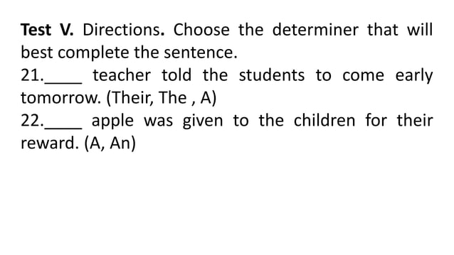 Diagnostic Test in English 7 Diagnostic test | PPTX