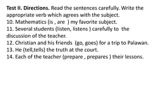 Diagnostic Test in English 7 Diagnostic test | PPTX