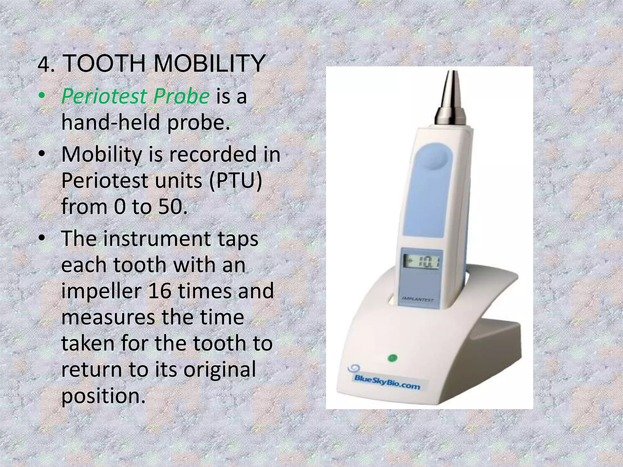 Diagnostic test and investigation in periodontology | PPTX