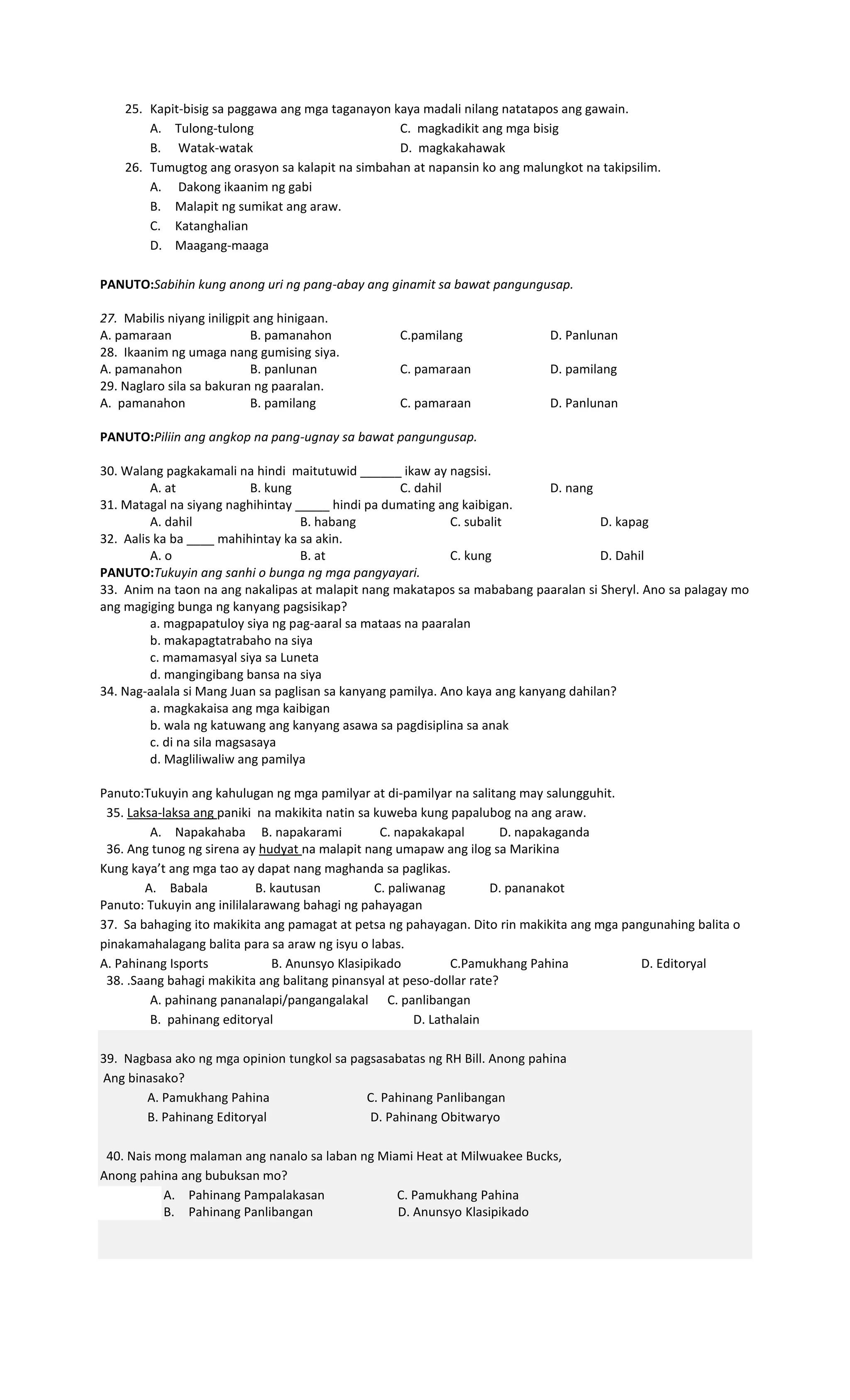 Diagnostic test Fil 6.docx