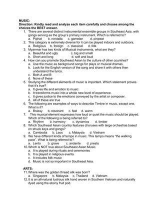 MAPEH Diagnostic test for Grade 8 - Multiple choice.docx
