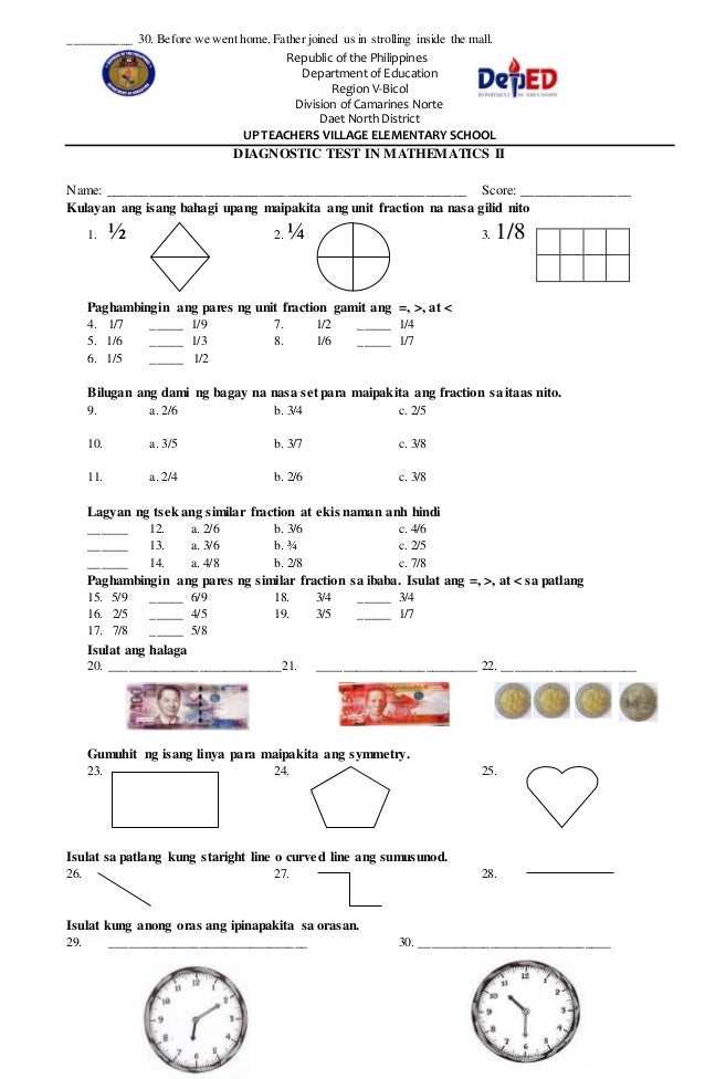 Diagnostic Test For Grade 2 Diagnostic Test For Grade 2