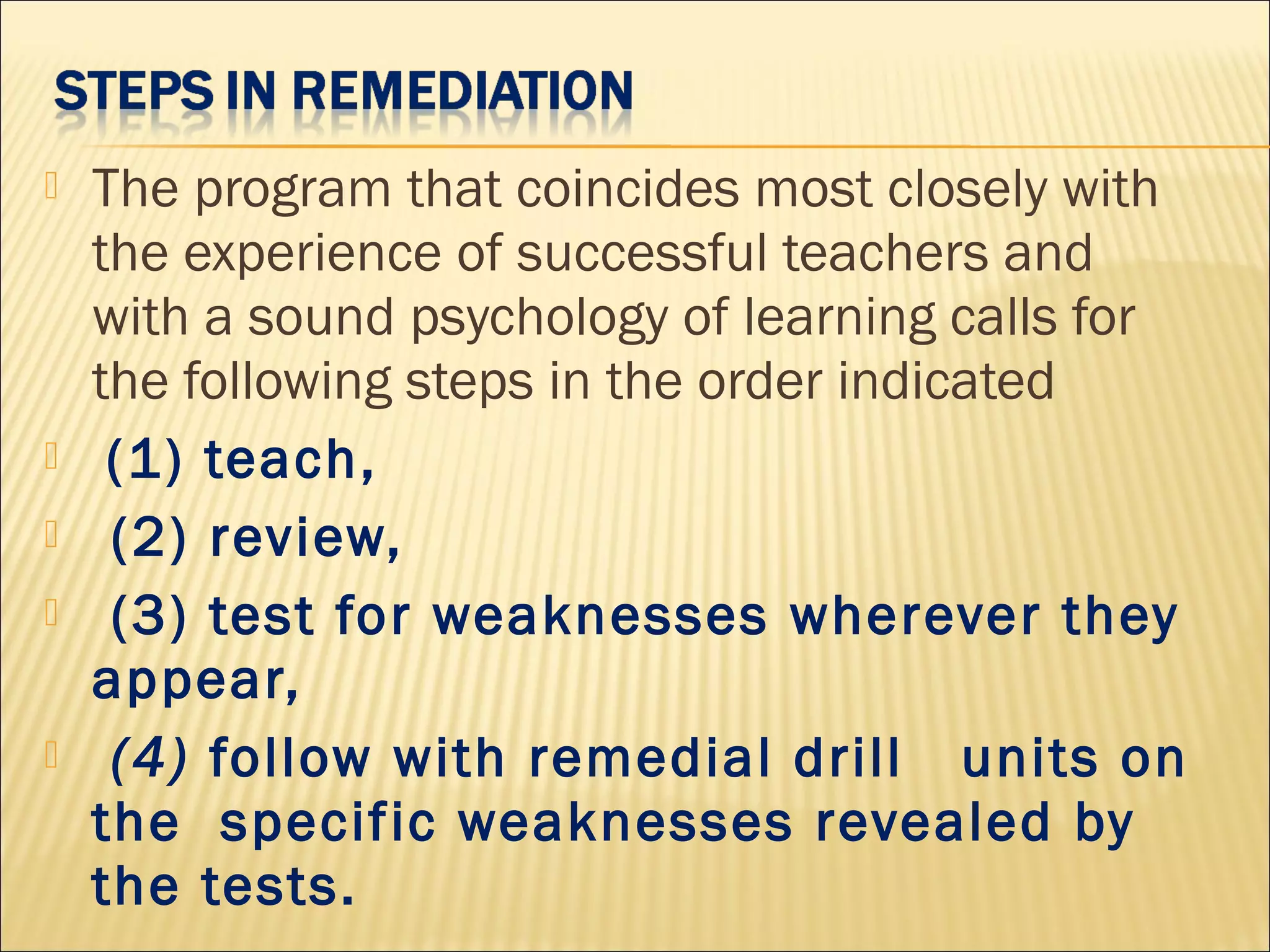 Diagnostic testing & remedial teaching | PPT