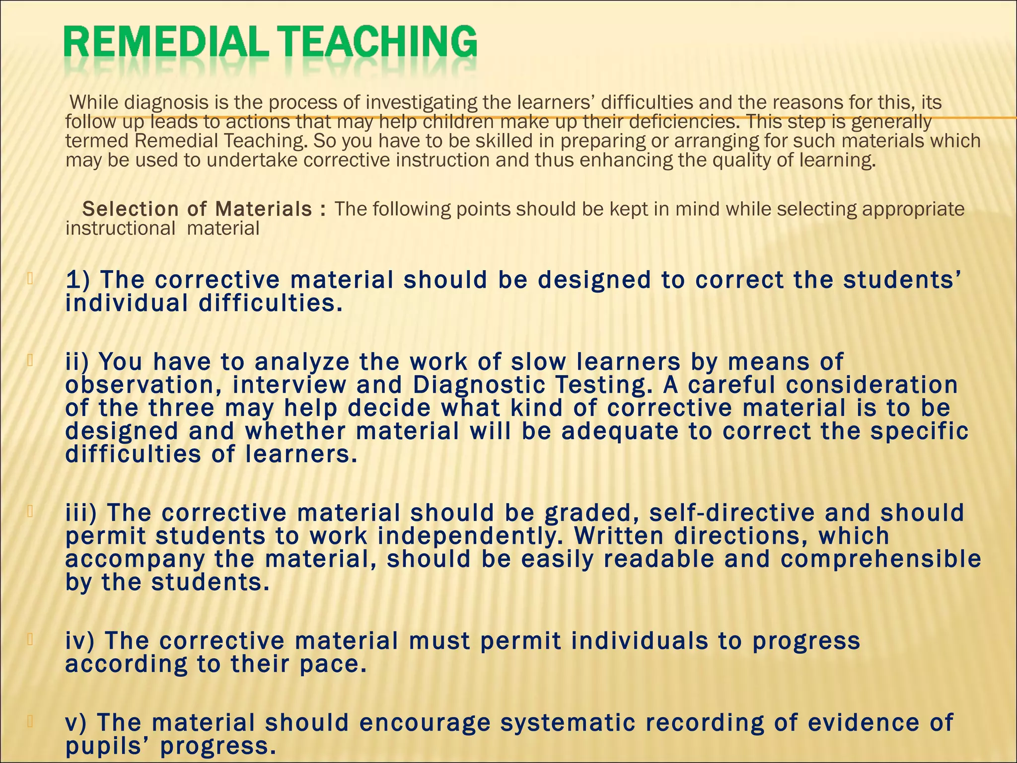 Diagnostic testing & remedial teaching | PPT