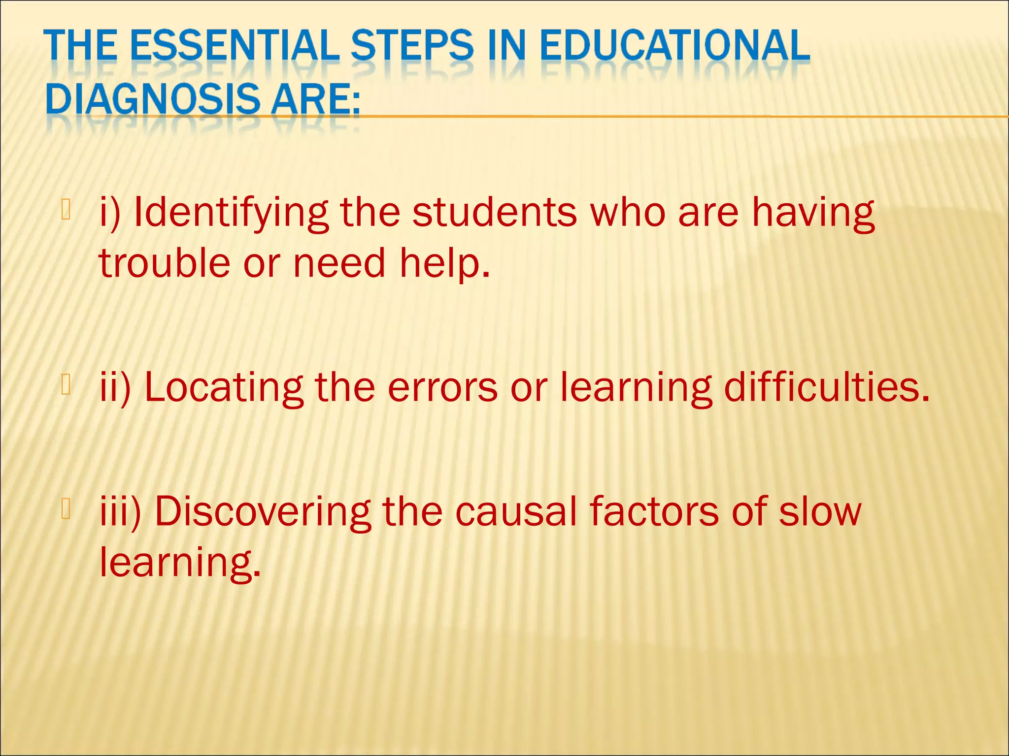 Diagnostic testing & remedial teaching | PPT