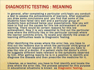 Diagnostic testing & remedial teaching | PPT
