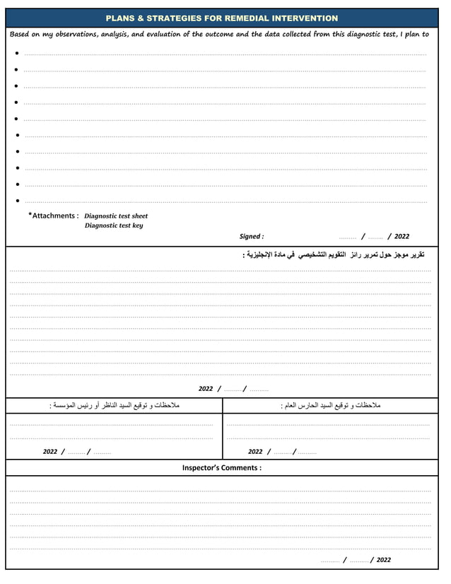 DIAGNOSTIC TEST REPORT FORM -- 2019.docx | Standardized Testing ...