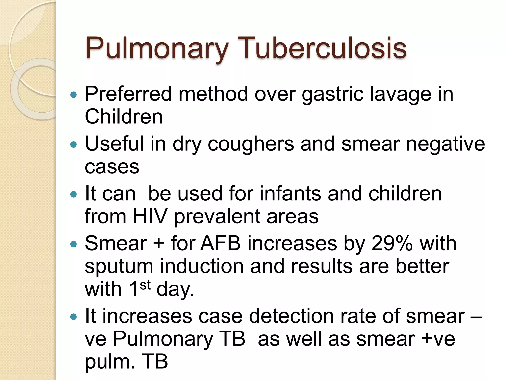 Diagnostic value of sputum induction in respiratory disorders dr ...