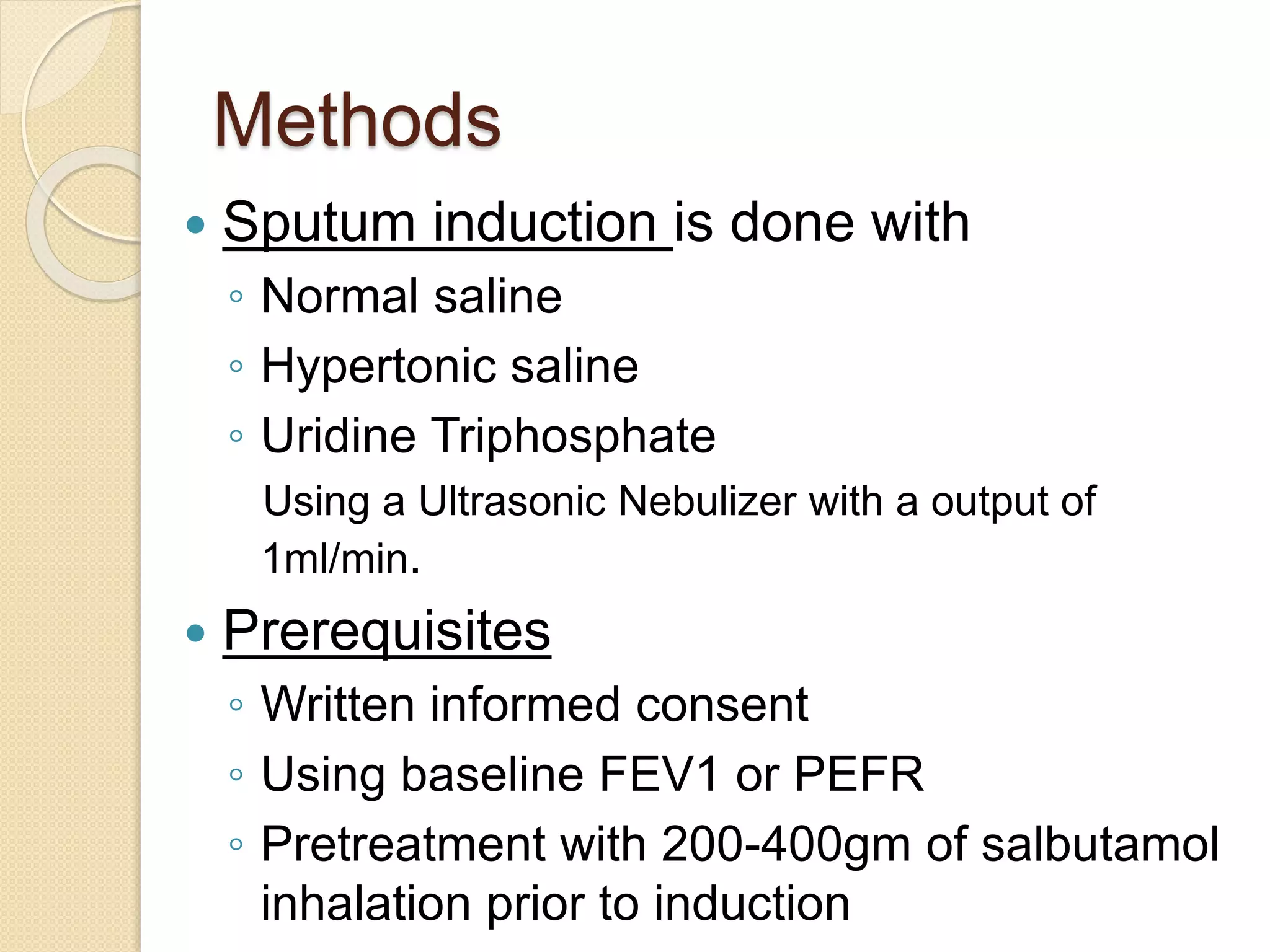 Diagnostic value of sputum induction in respiratory disorders dr ...