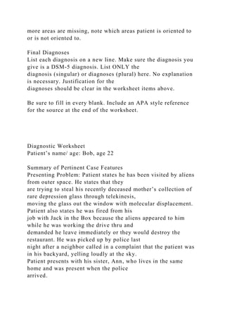 Diagnostic Worksheet Patient’s name age Give full name and.docx