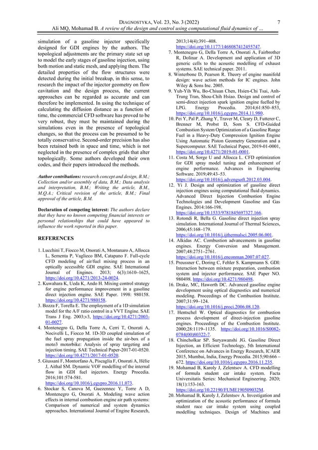 A REVIEW OF THE DESIGN AND CONTROL USING COMPUTATIONAL FLUID DYNAMICS OF GASOLINE DIRECT ...