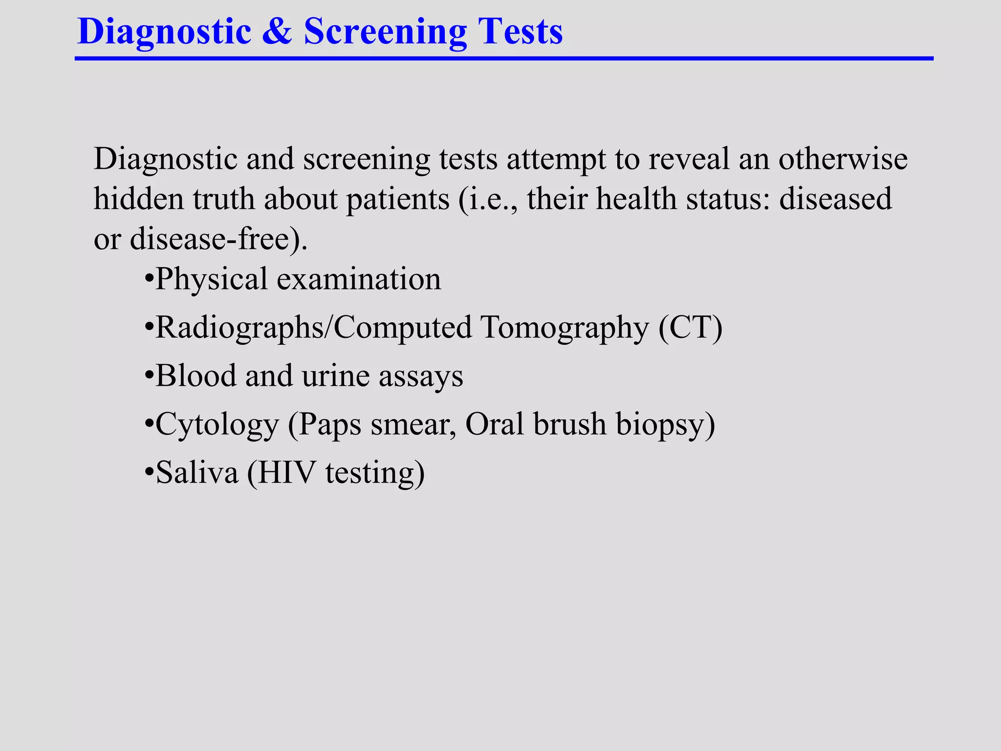 Diagnotic and screening tests | PPTX