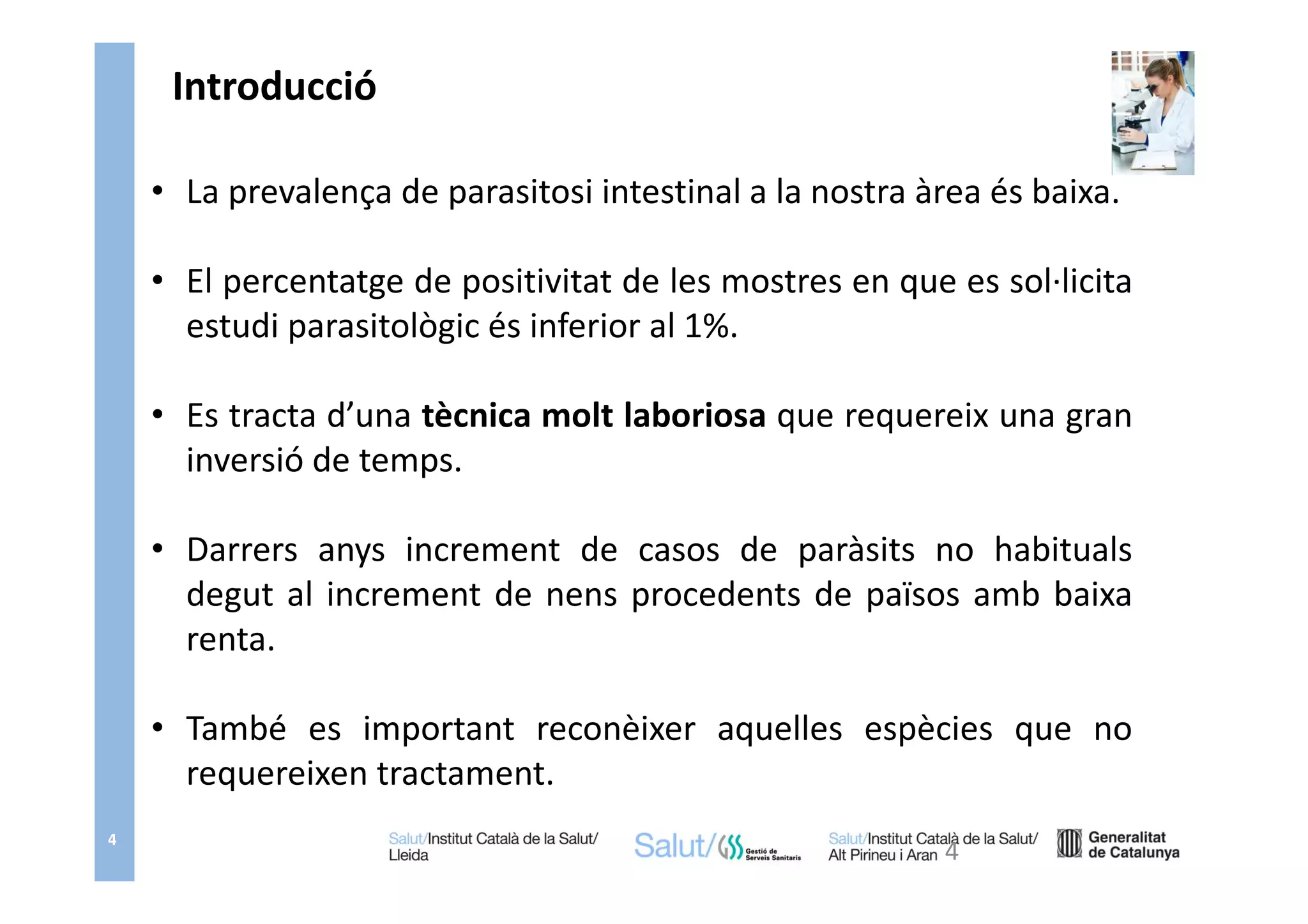 Diagnòstic i tractament de les parasitosis intestinals 2023 | PPT