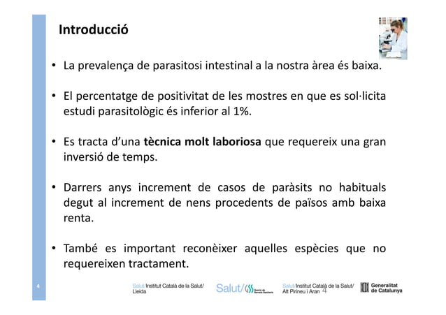 Diagnòstic i tractament de les parasitosis intestinals 2023 | PPT