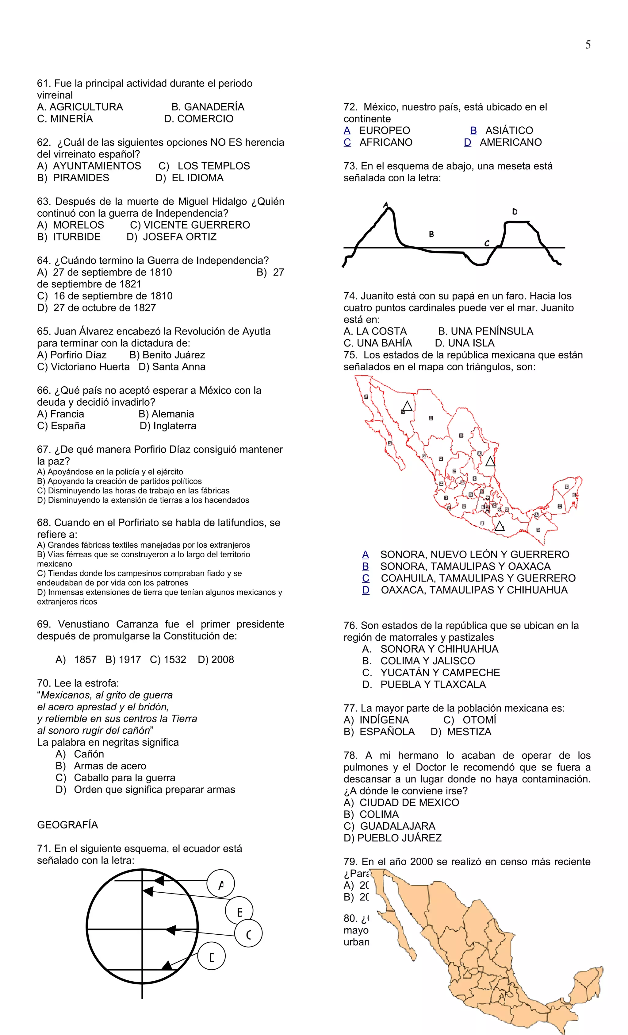 Diagnóstico 5to grado | DOC
