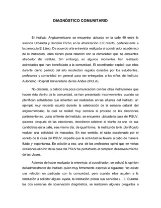 Diagnóstico comunitario | DOCX