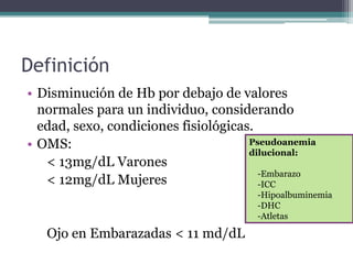 Diagnóstico diferencial de anemias | PPTX