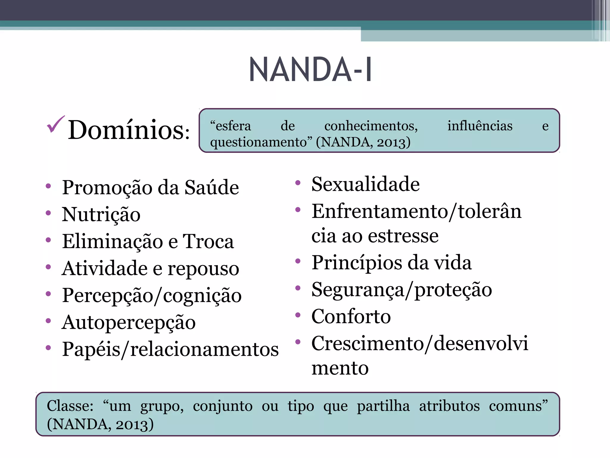 Diagnósticos de Enfermagem: Uso das Taxonomias (NANDA, NIC, NOC e CIPE ...