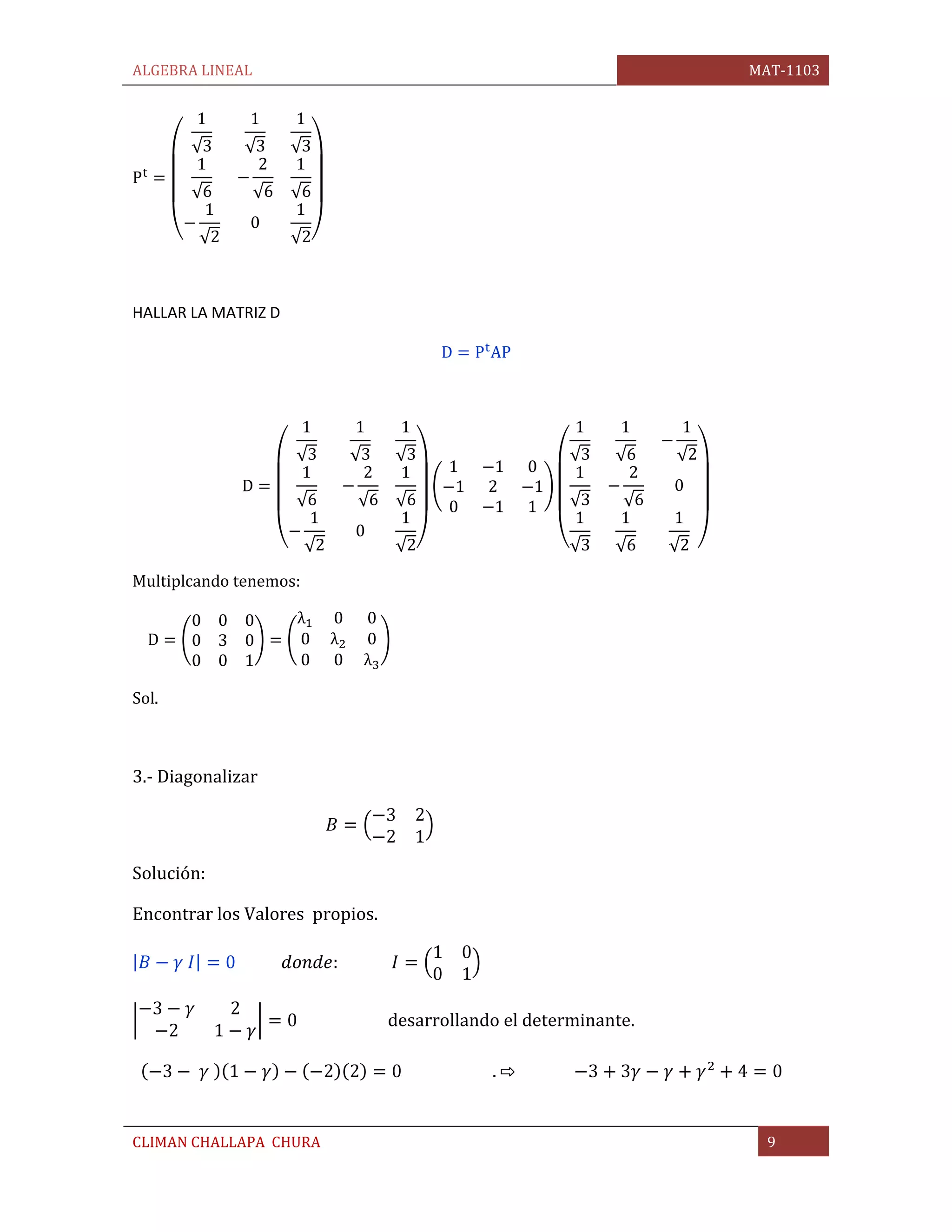 DIAGONALIZACION DE MATRICES | PDF