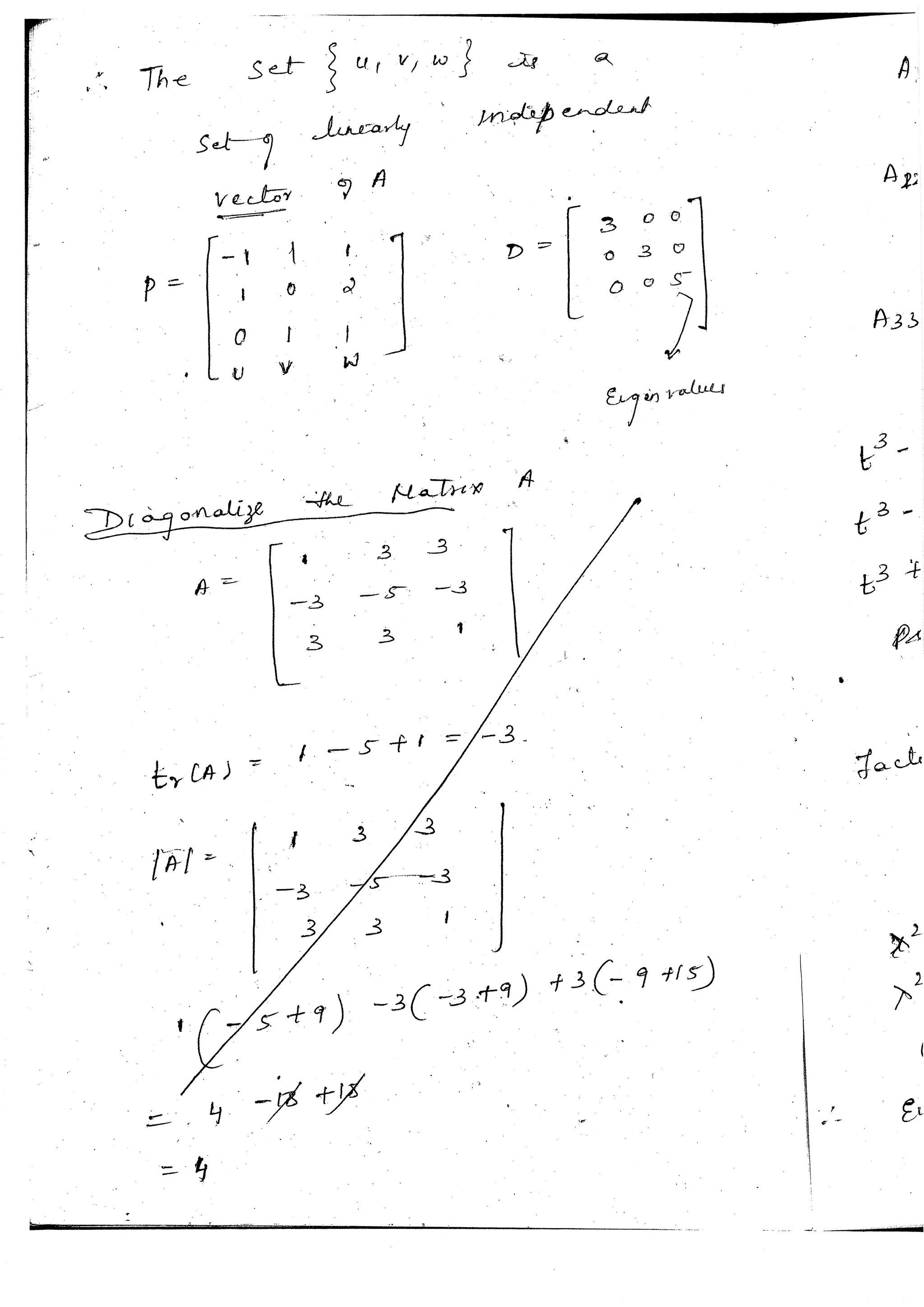 Diagonalization Linear Algebra Notes | PDF