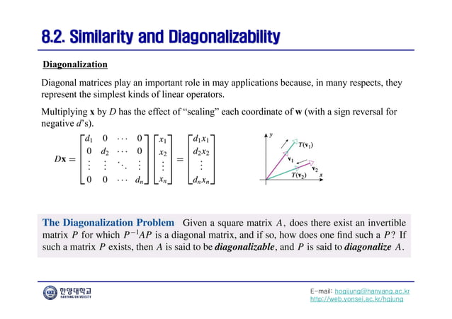 Some lecture notes on diagonalization of matrices | PPT