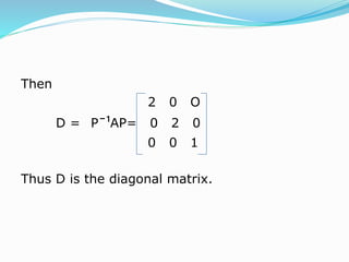 Diagonalization of matrix | PPTX