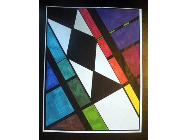 Diagonal line design and color theory | PPT