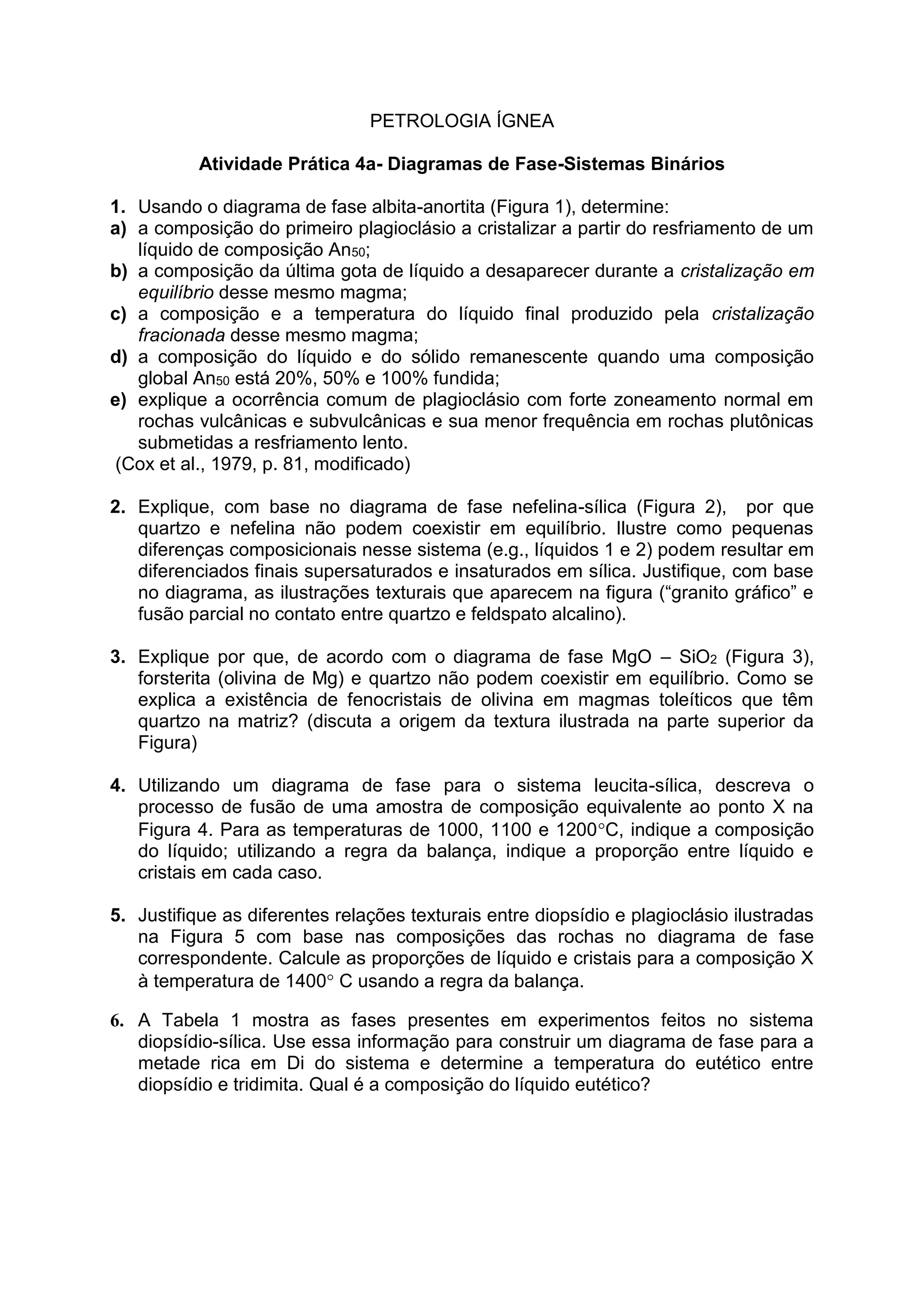 Diagrama de fases sistema binários | DOC