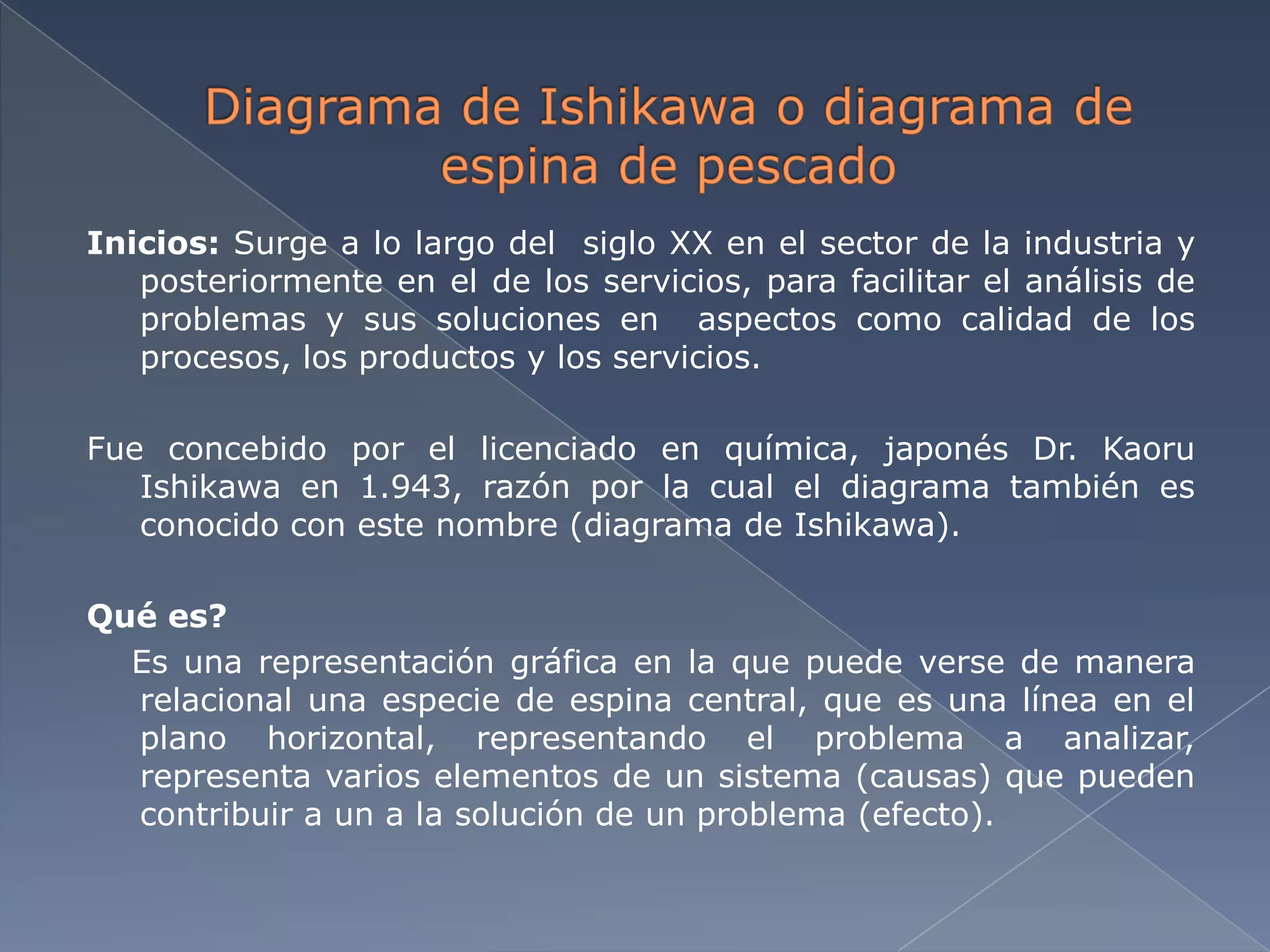 Diagrama de ishikawa o diagramas de espina de pescado | PPTX