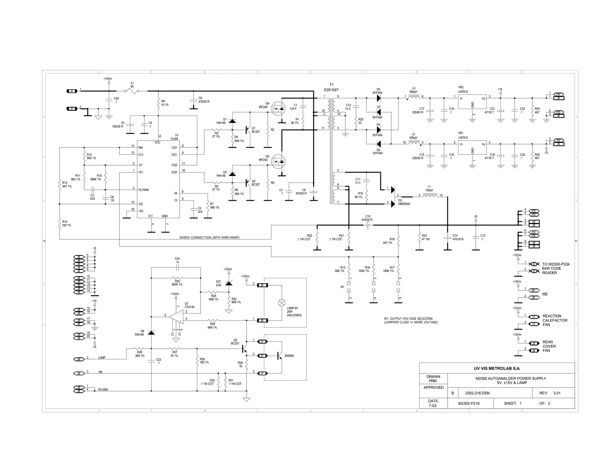 Diagrama Electrónico y de Conexiones Analizador de Química Automatizado Wienerlab Metrolab 2300 ...