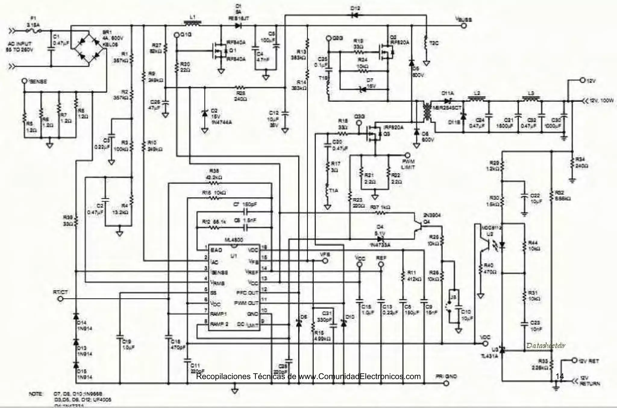 Diagramas de-fuentes-pc completo | PDF