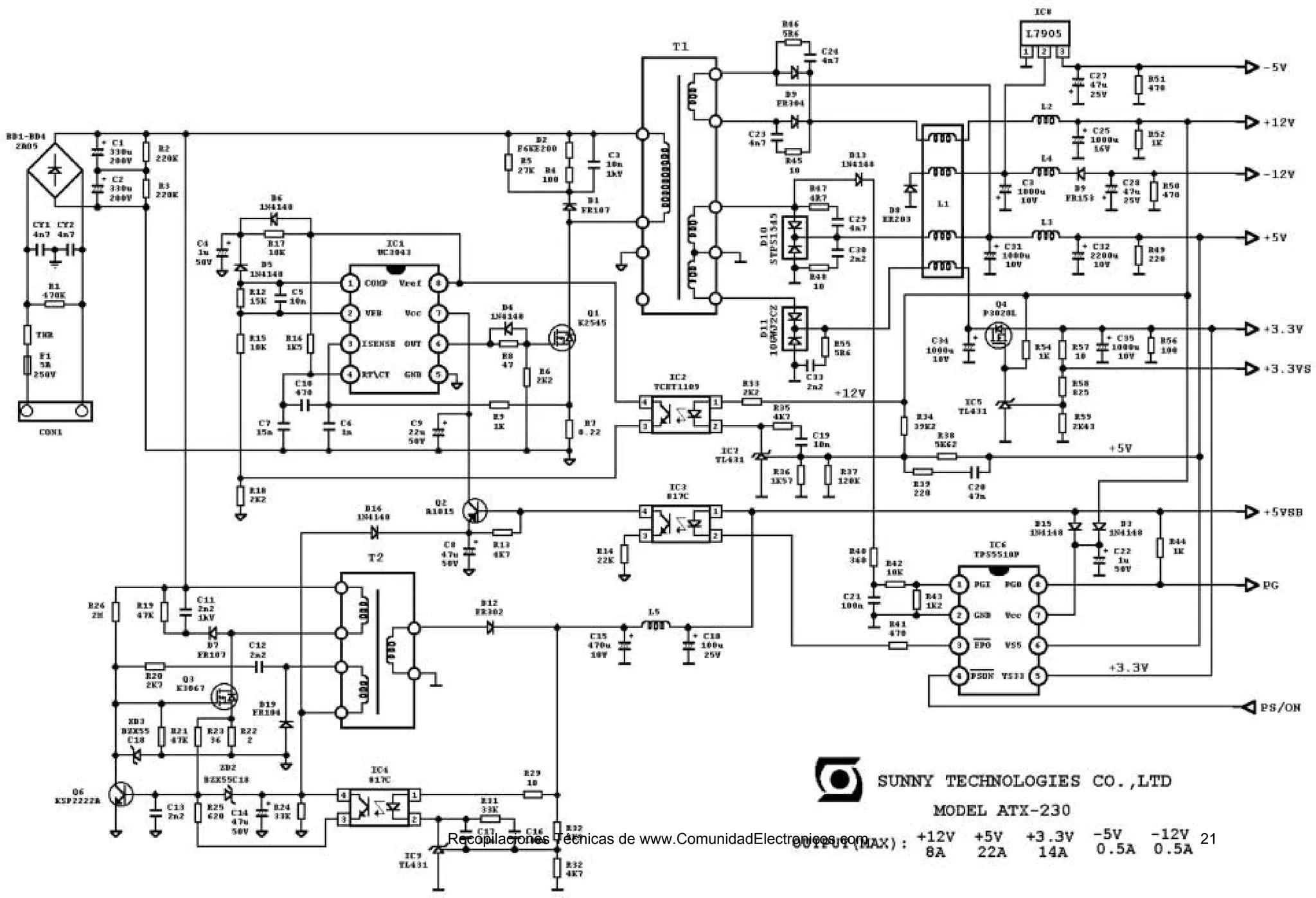 Diagramas de-fuentes-pc completo | PDF